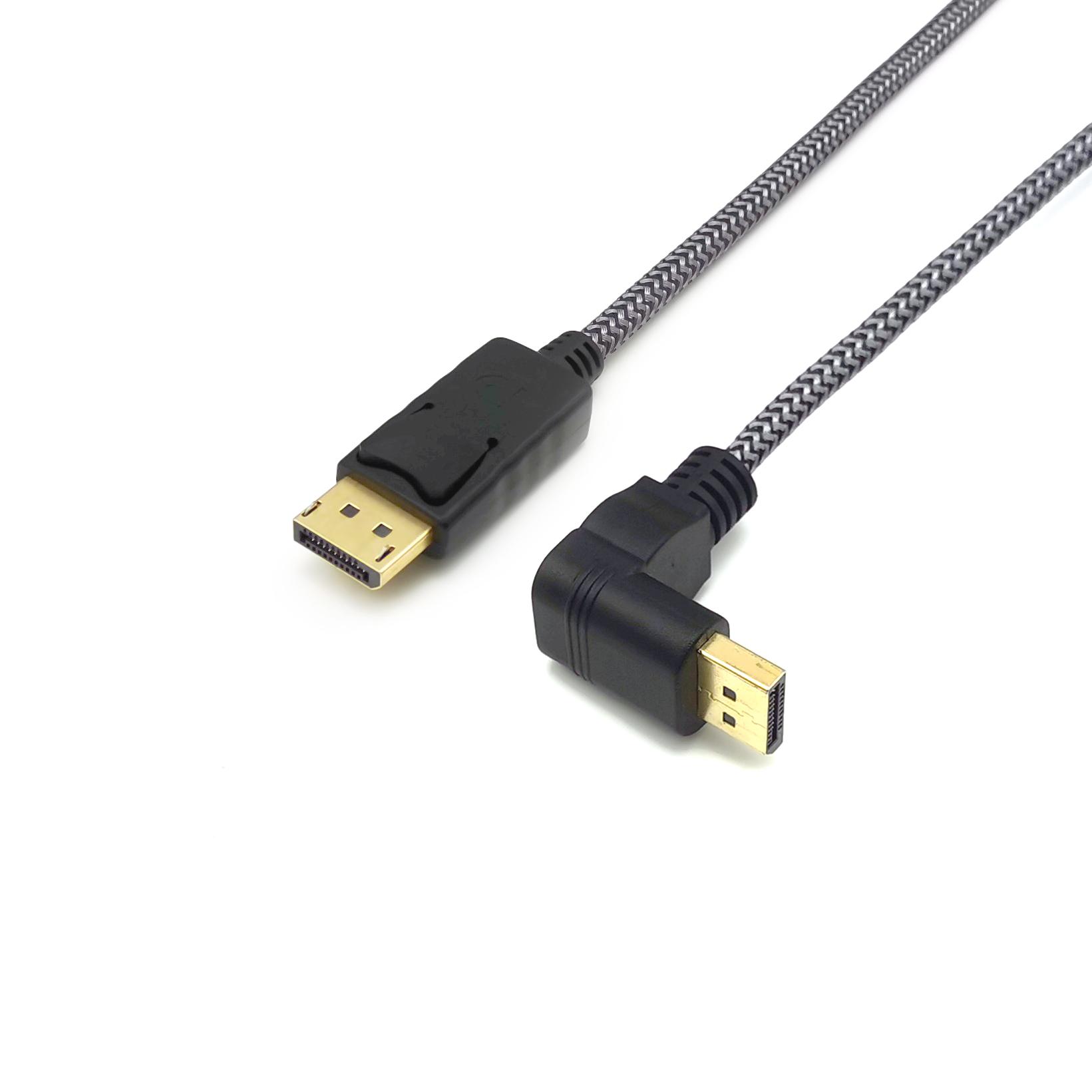 Displayport Cable 1.4V Angled entry Male to Male 4K @60Hz Cable ...