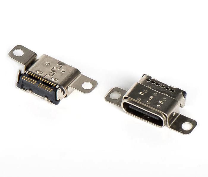 Dual Shell USB C Connector SMT Screw Lock H-UC-043 C/F - Industrial ...