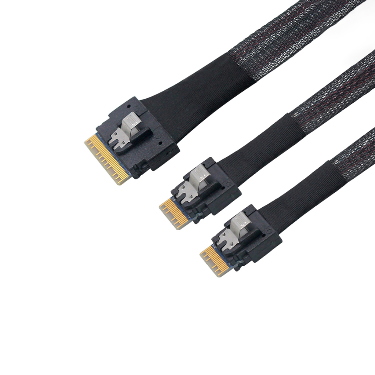 Slimline SAS SFF-8654 8I to 2X SFF-8654 4I high speed sever internal cable manufacturer ...