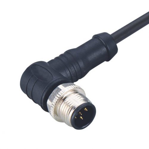 Waterproof M12 Series male molded angled cable - Himatch Electronics